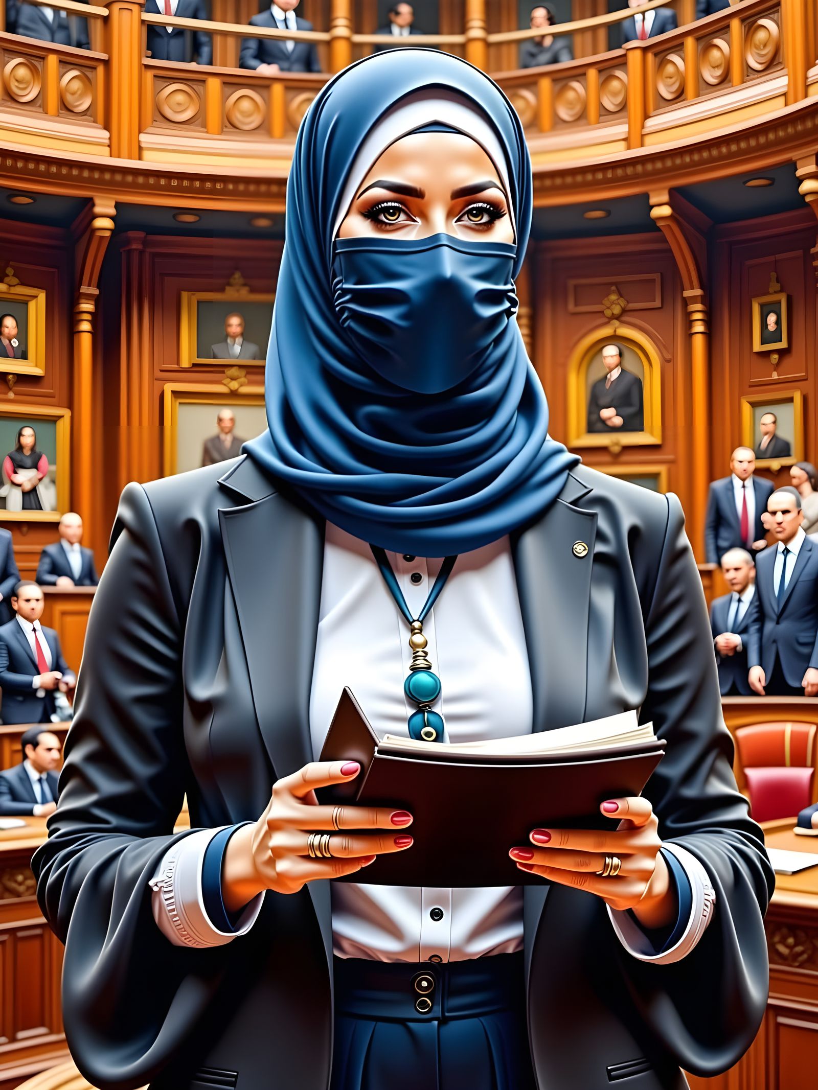 Masked President 🧕🎤 - Beautiful Hijabi President Speaks in...