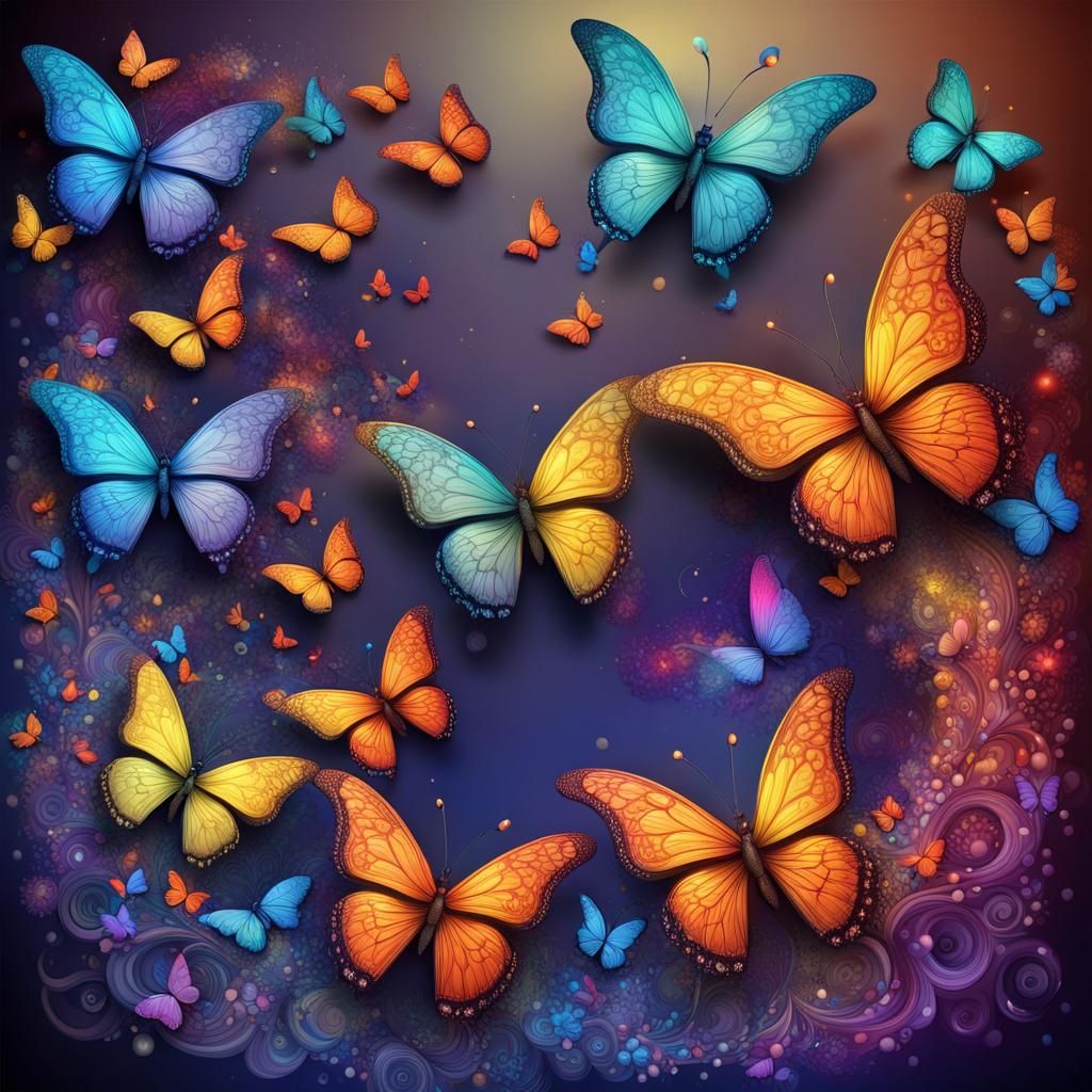 Butterflies - AI Generated Artwork - NightCafe Creator