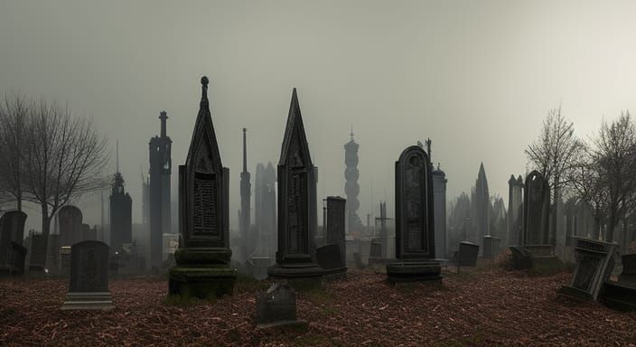 Tombstones - AI Generated Artwork - NightCafe Creator