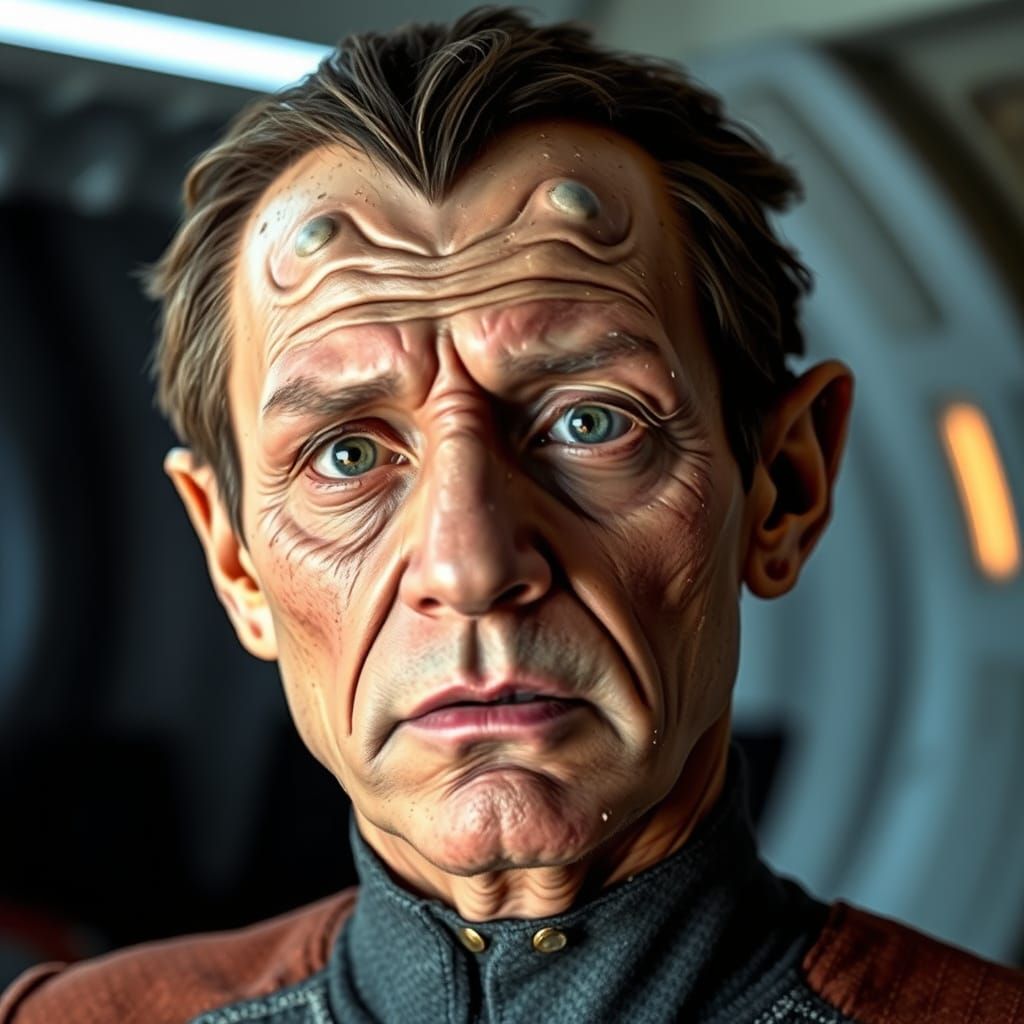 Star Trek Enterprise Character with Alien Skin Ill... - AI Art