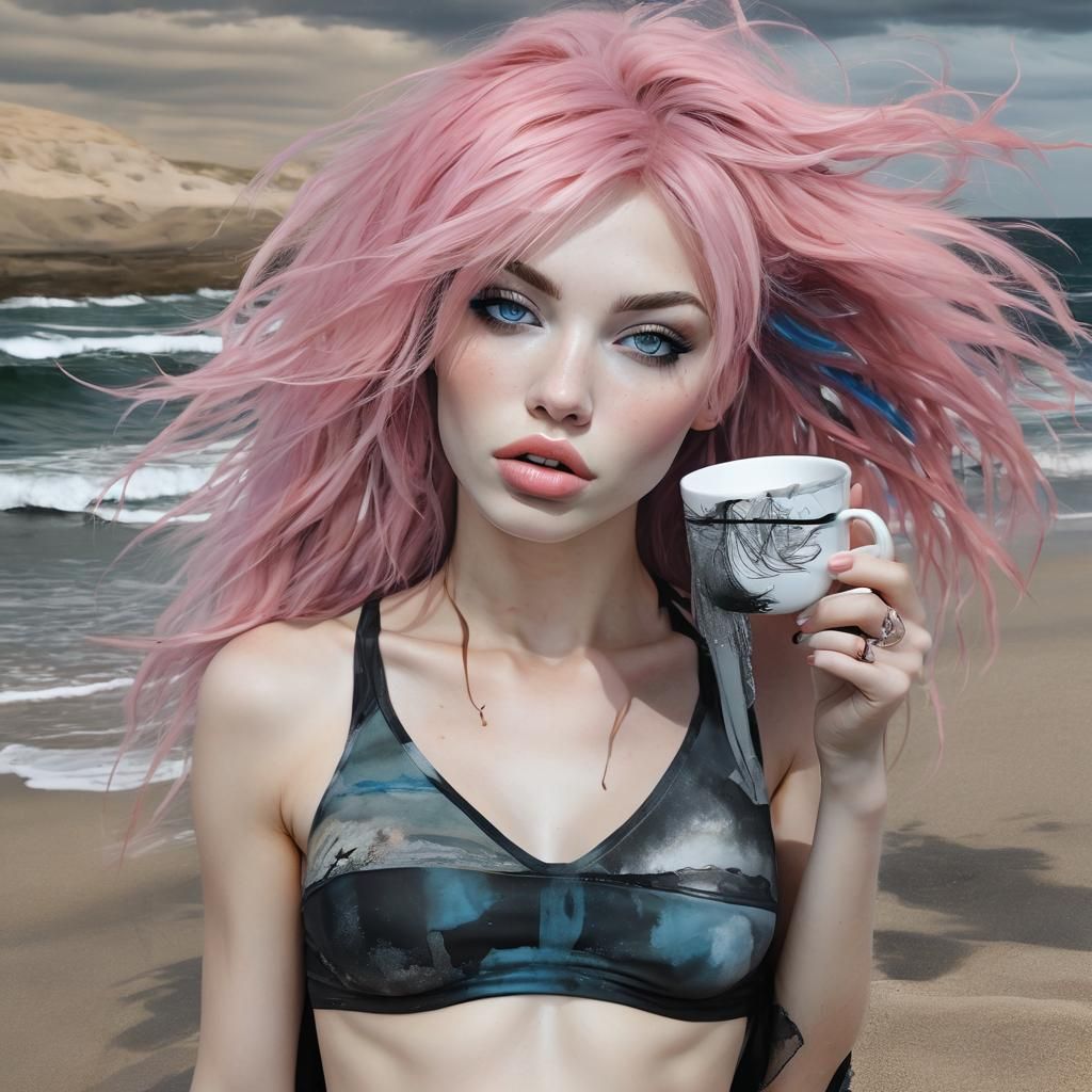 A Beach Coffee - AI Generated Artwork - NightCafe Creator