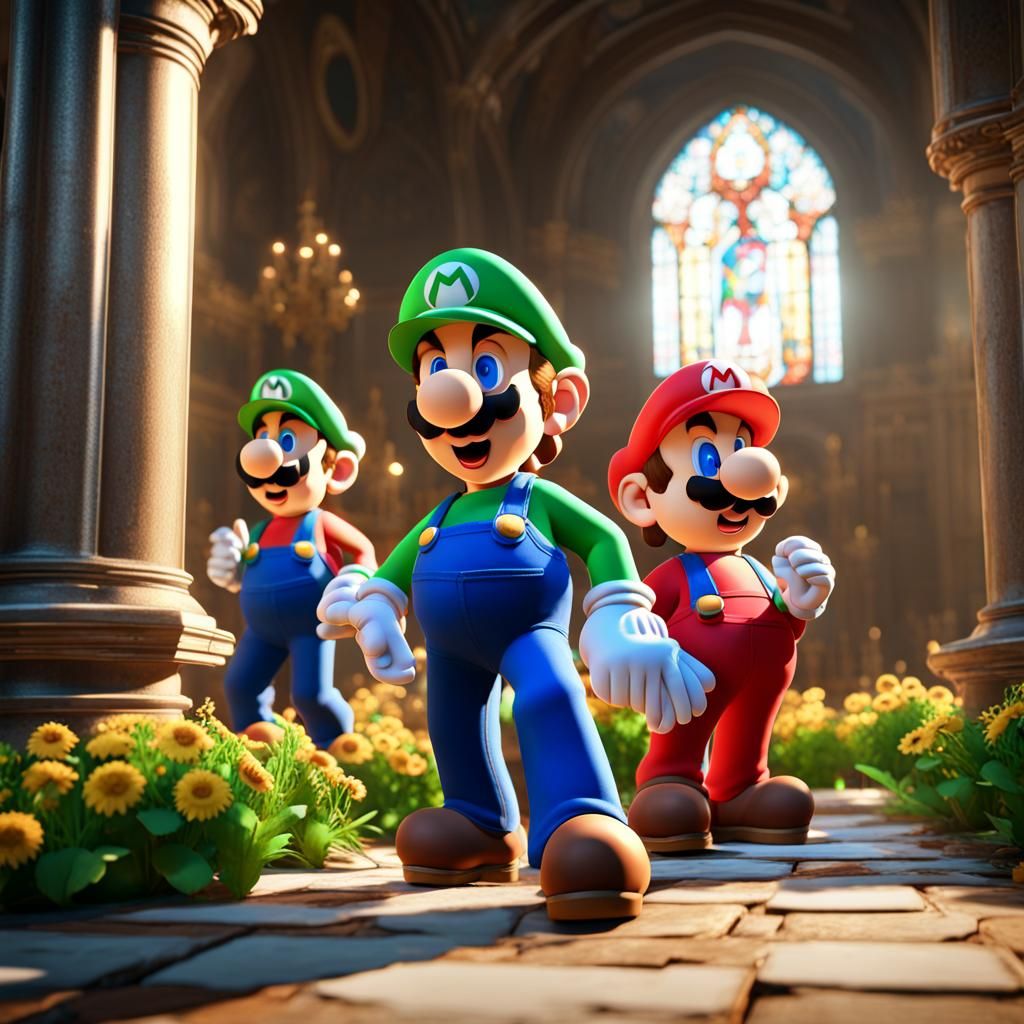 Many Marios Make Mass - AI Generated Artwork - NightCafe Creator