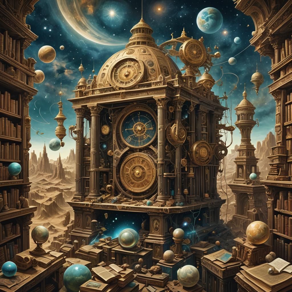 Cosmic Library - AI Generated Artwork - NightCafe Creator