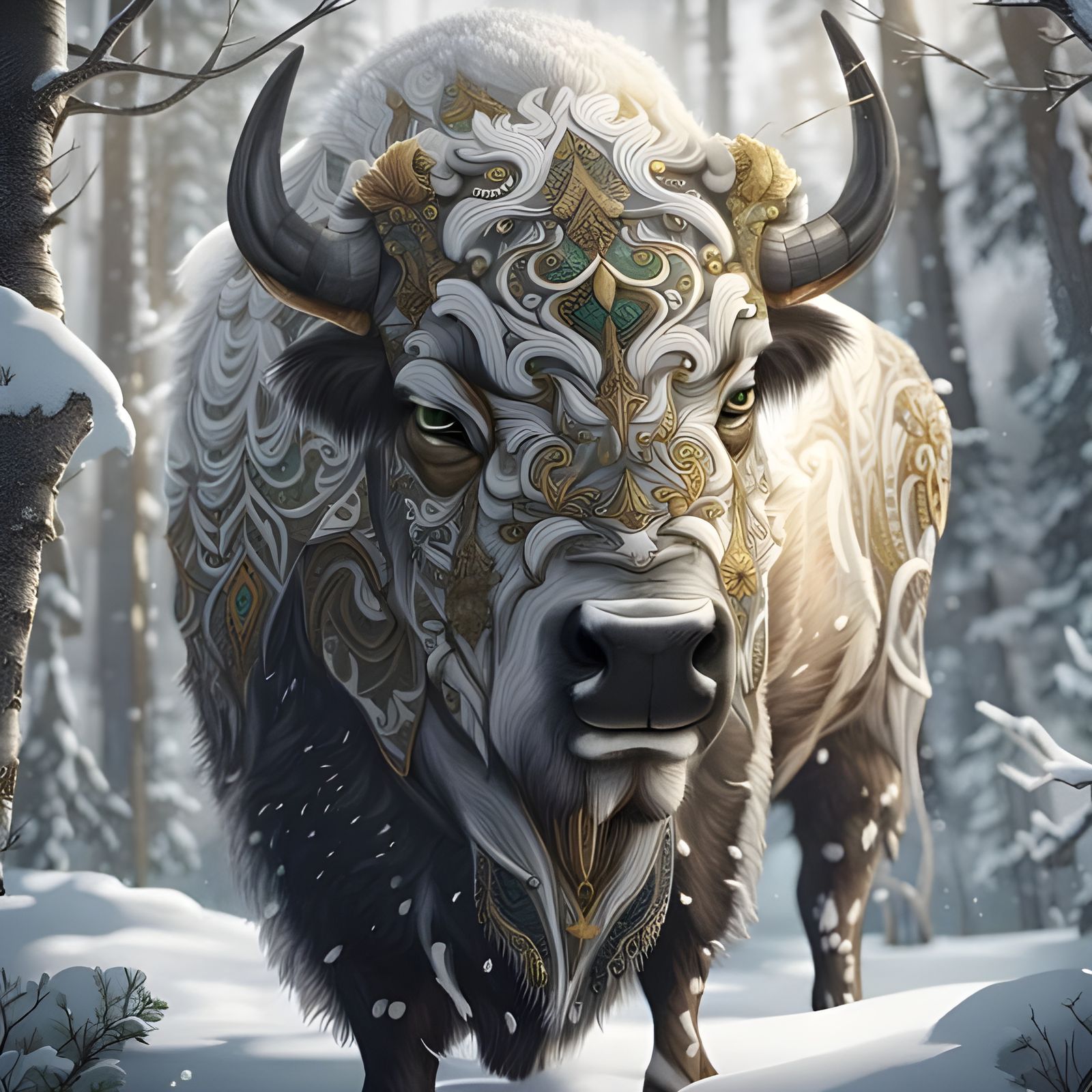 Ornate Bison - AI Generated Artwork - NightCafe Creator