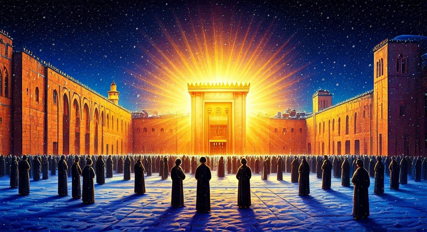 Third temple in Jerusalem winter times