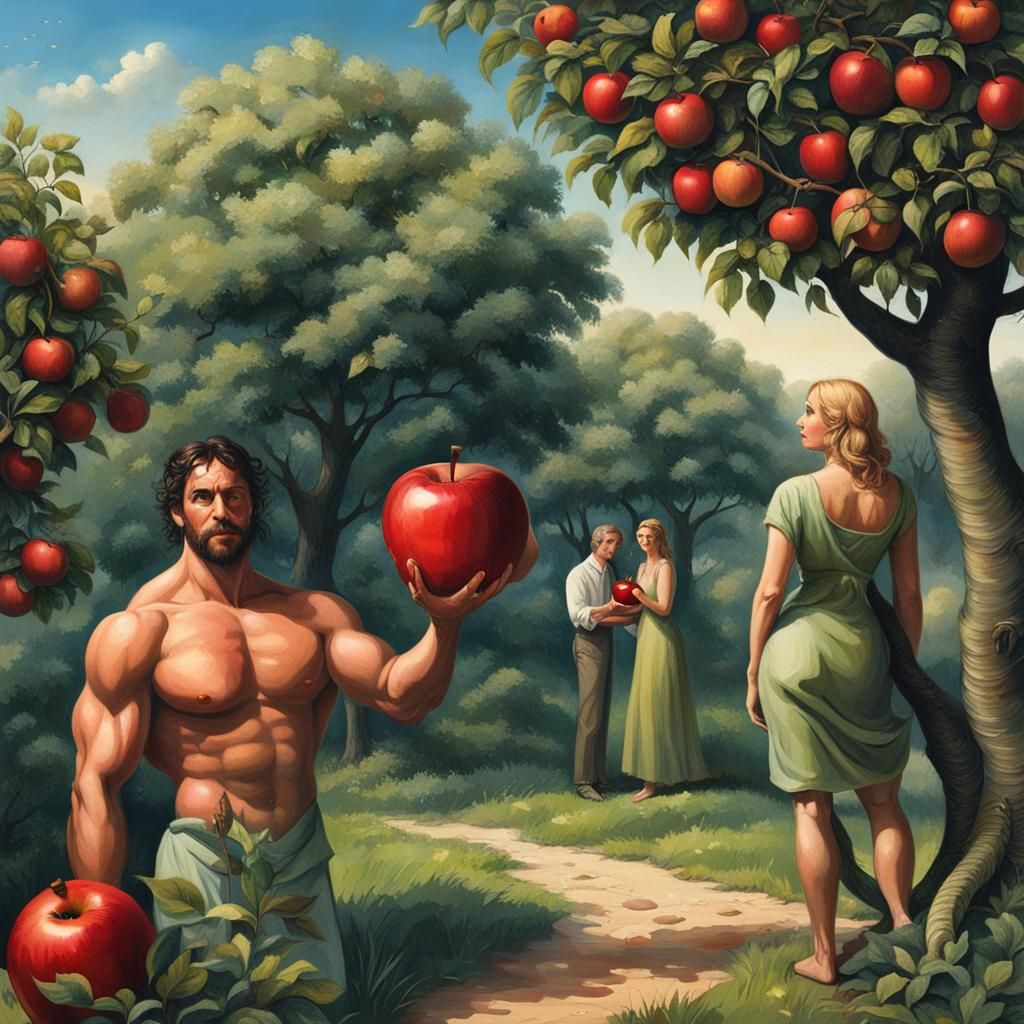 Modern Day Adam and Eve - AI Generated Artwork - NightCafe Creator