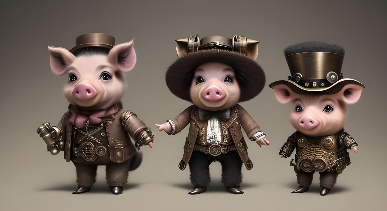 steampunk pigs - AI Generated Artwork - NightCafe Creator