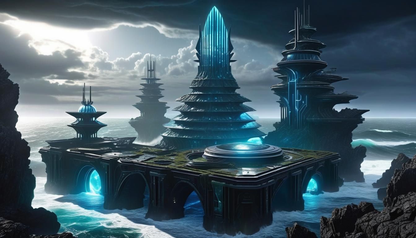 Alien Coastal Colony - AI Generated Artwork - NightCafe Creator