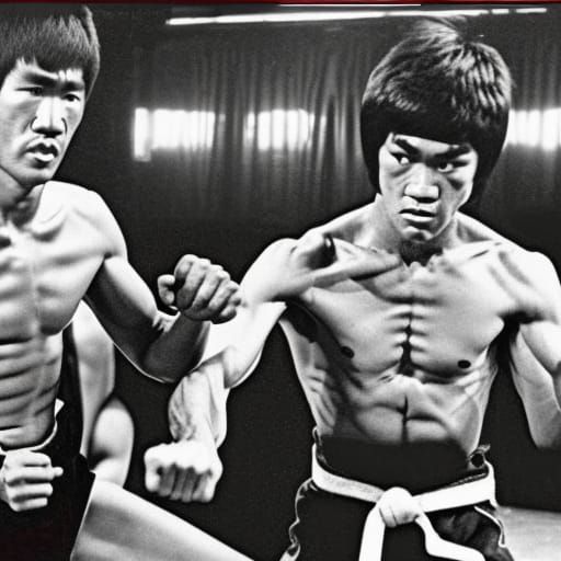 Bruce Lee Sparring - AI Generated Artwork - NightCafe Creator
