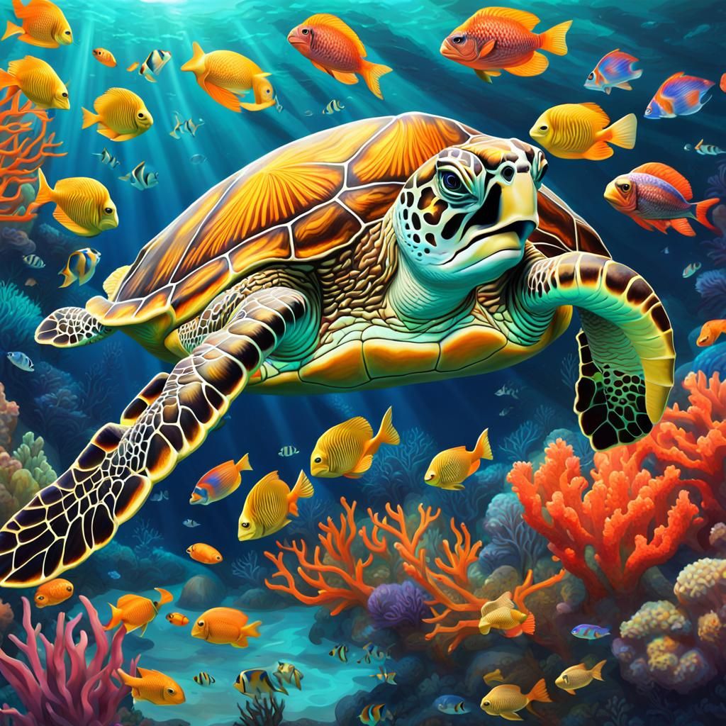 Sea turtle - AI Generated Artwork - NightCafe Creator
