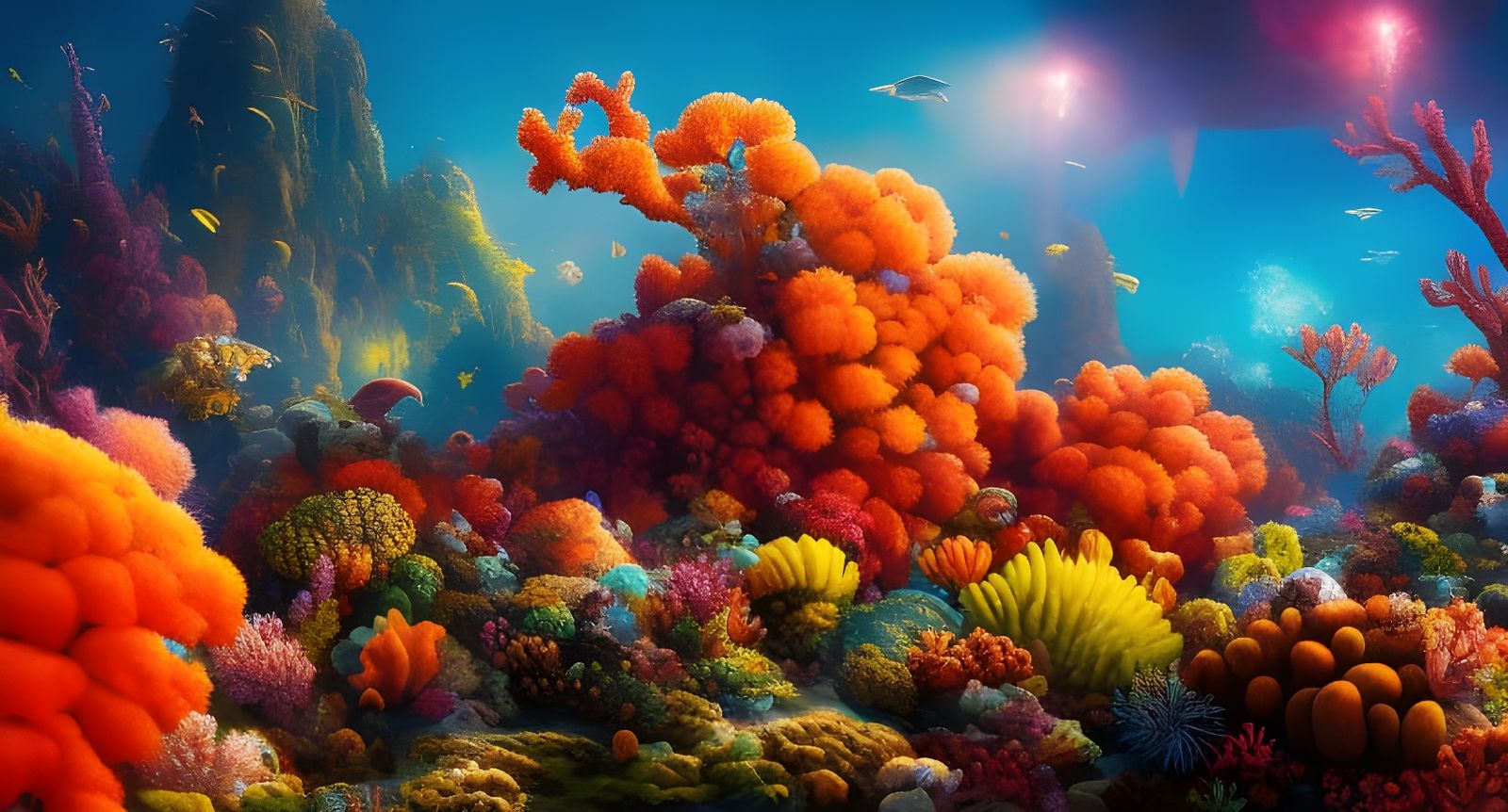 Sunlit Coral Reef - AI Generated Artwork - NightCafe Creator