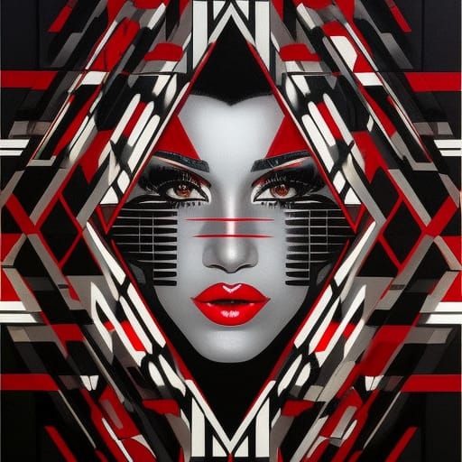 Black-white-red edition : IV - AI Generated Artwork - NightCafe Creator