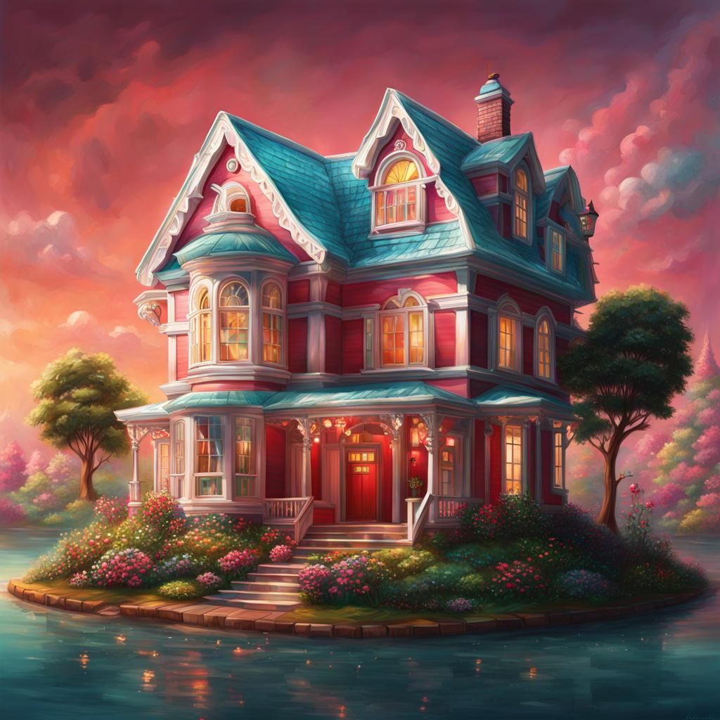 Peppermint House - AI Generated Artwork - NightCafe Creator