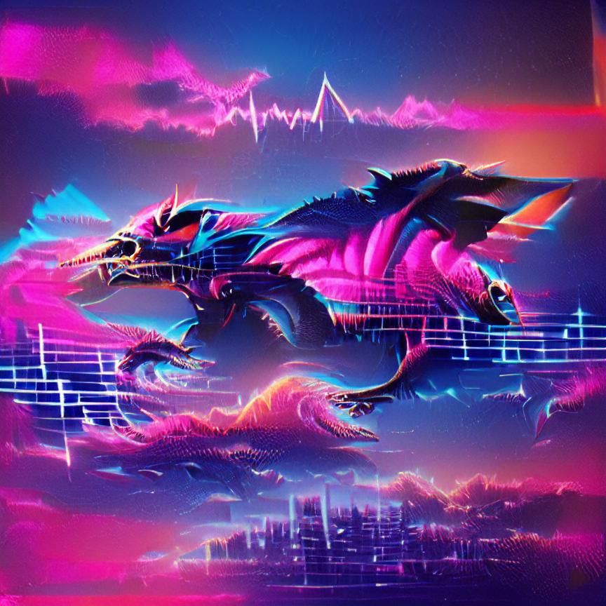 Synthwave dragon - AI Generated Artwork - NightCafe Creator