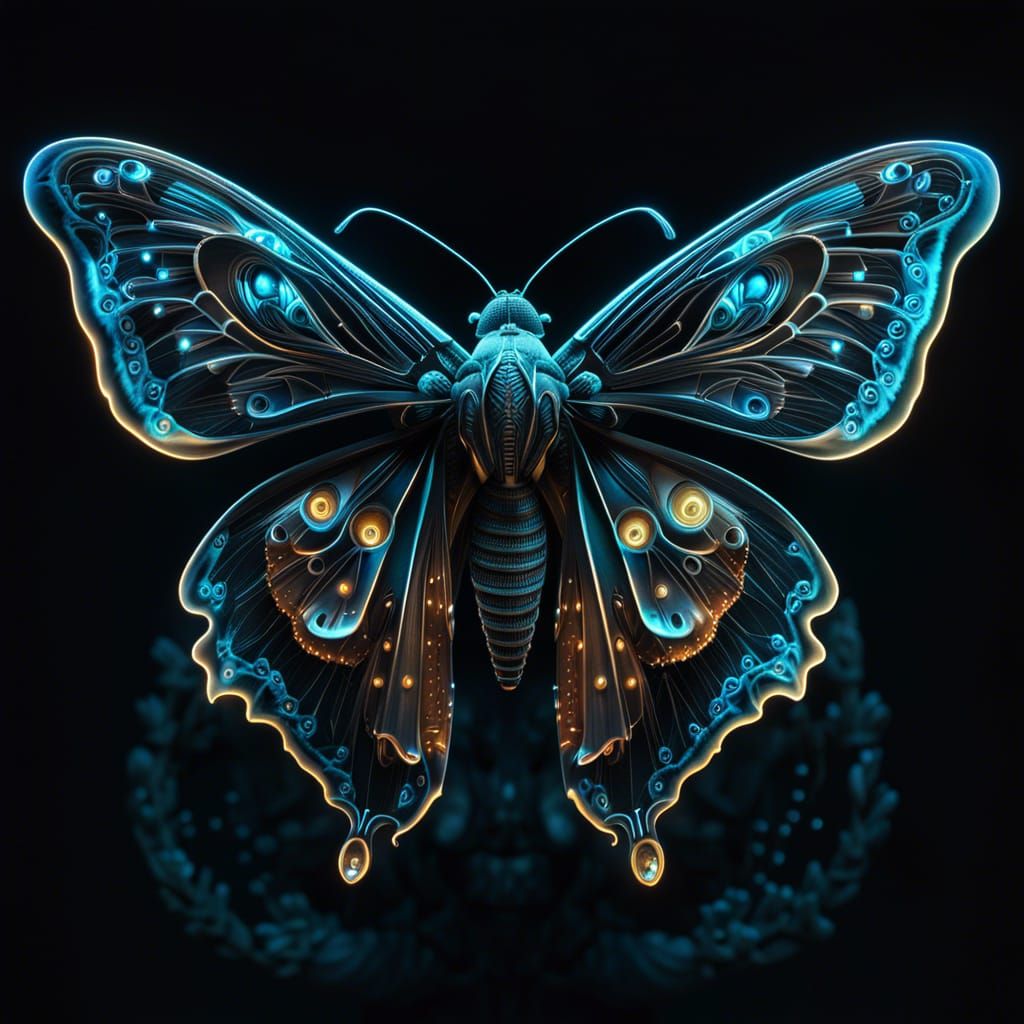 Illuminated Moth - AI Generated Artwork - NightCafe Creator