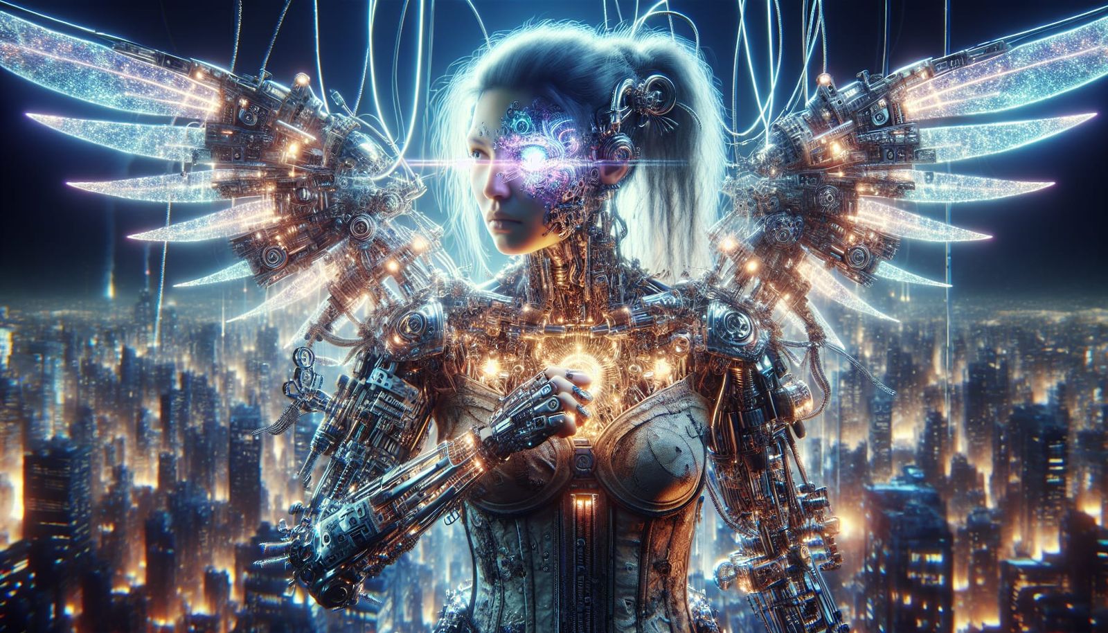Cyborg Angel - AI Generated Artwork - NightCafe Creator