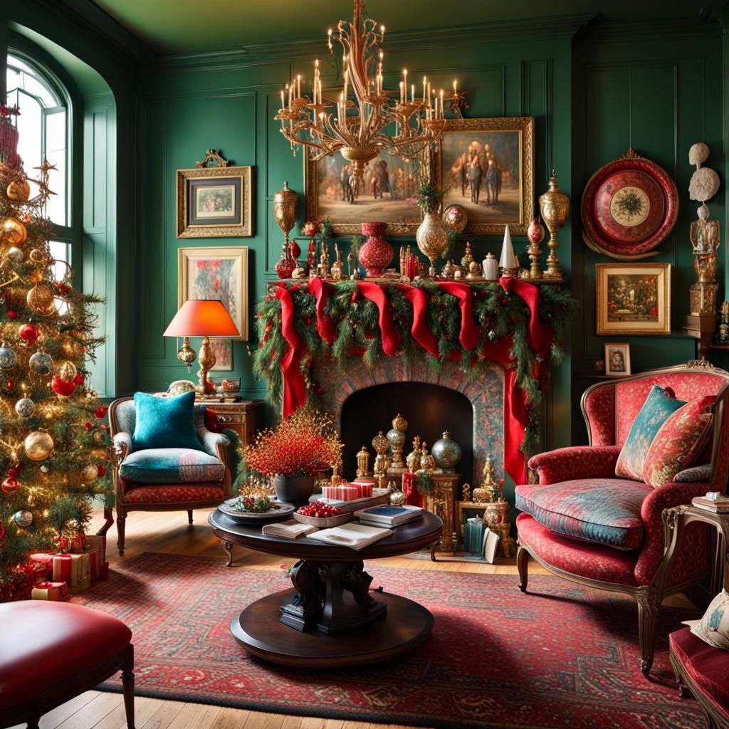 Maximalism Christmas - AI Generated Artwork - NightCafe Creator