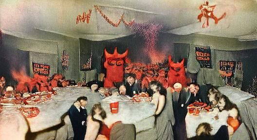 Candid photograph of Satan's new years Eve party in hell in 1936 - AI ...