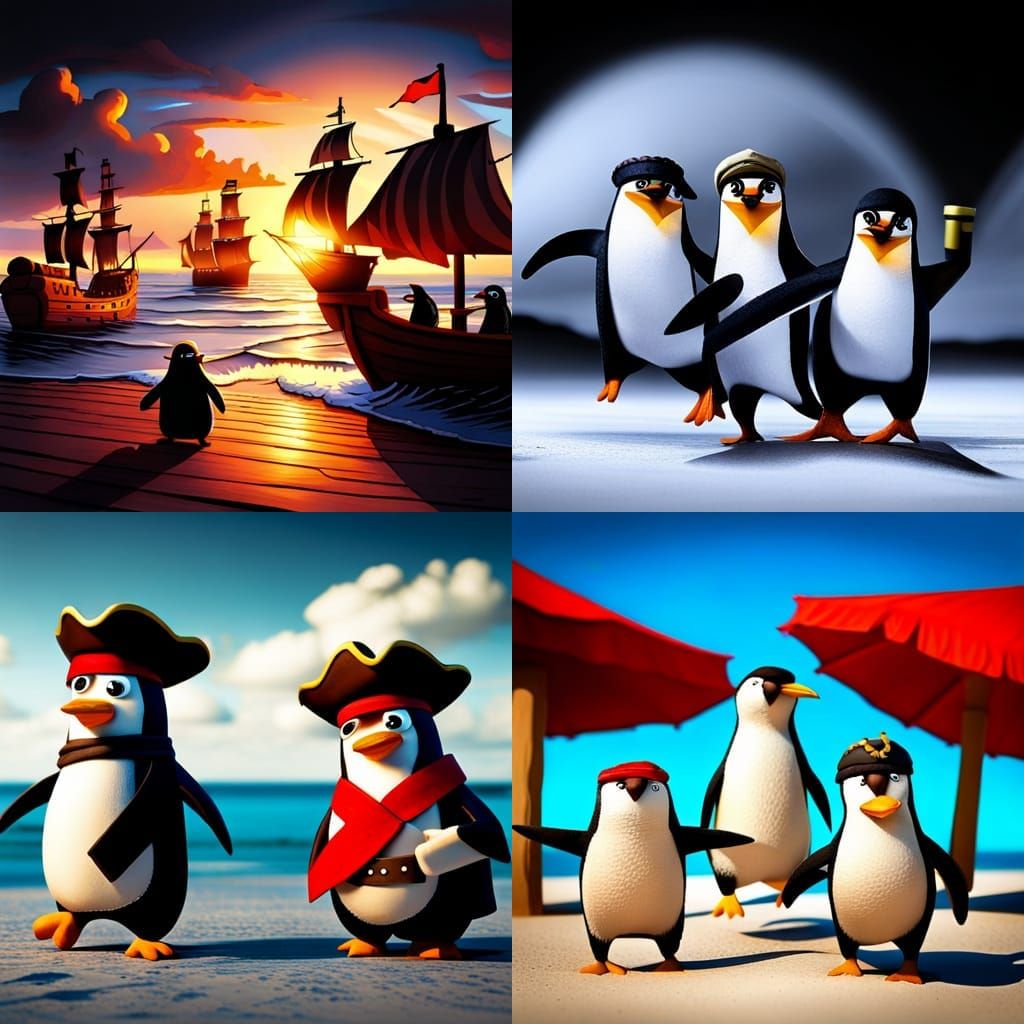 penguin pirates - AI Generated Artwork - NightCafe Creator