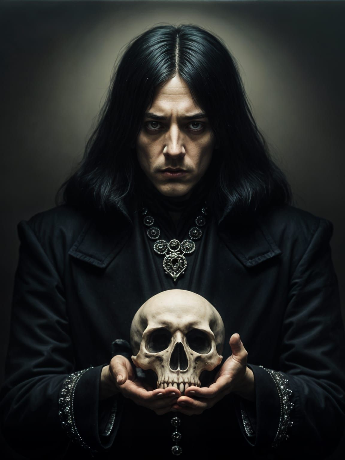 Depiction of Hamlet holding the skull of Yorick the Jester