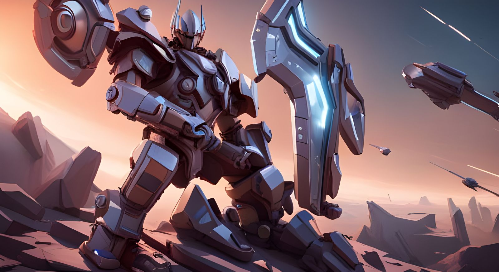 Asgardian Mecha with high-tech shield - AI Generated Artwork ...