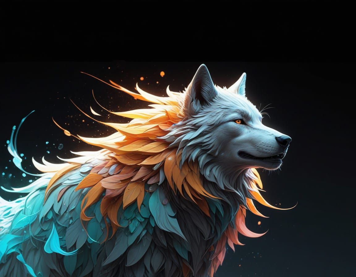 the wolf hidden inside me 8k resolution concept art by Greg Rutkowski ...