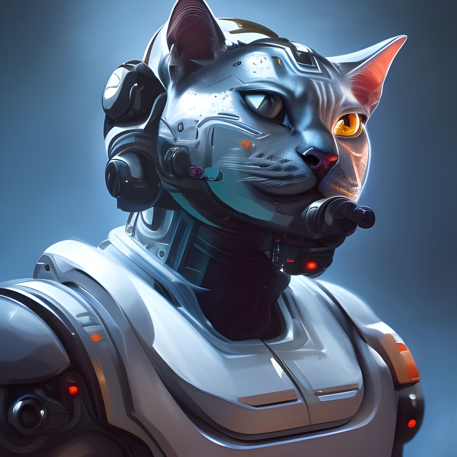 Cyborg Cat - AI Generated Artwork - NightCafe Creator