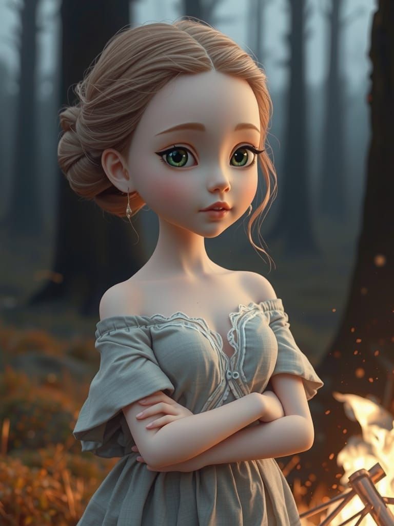 extreme close-up. Style: 3D-rendering with a painterly, soft-focus ...