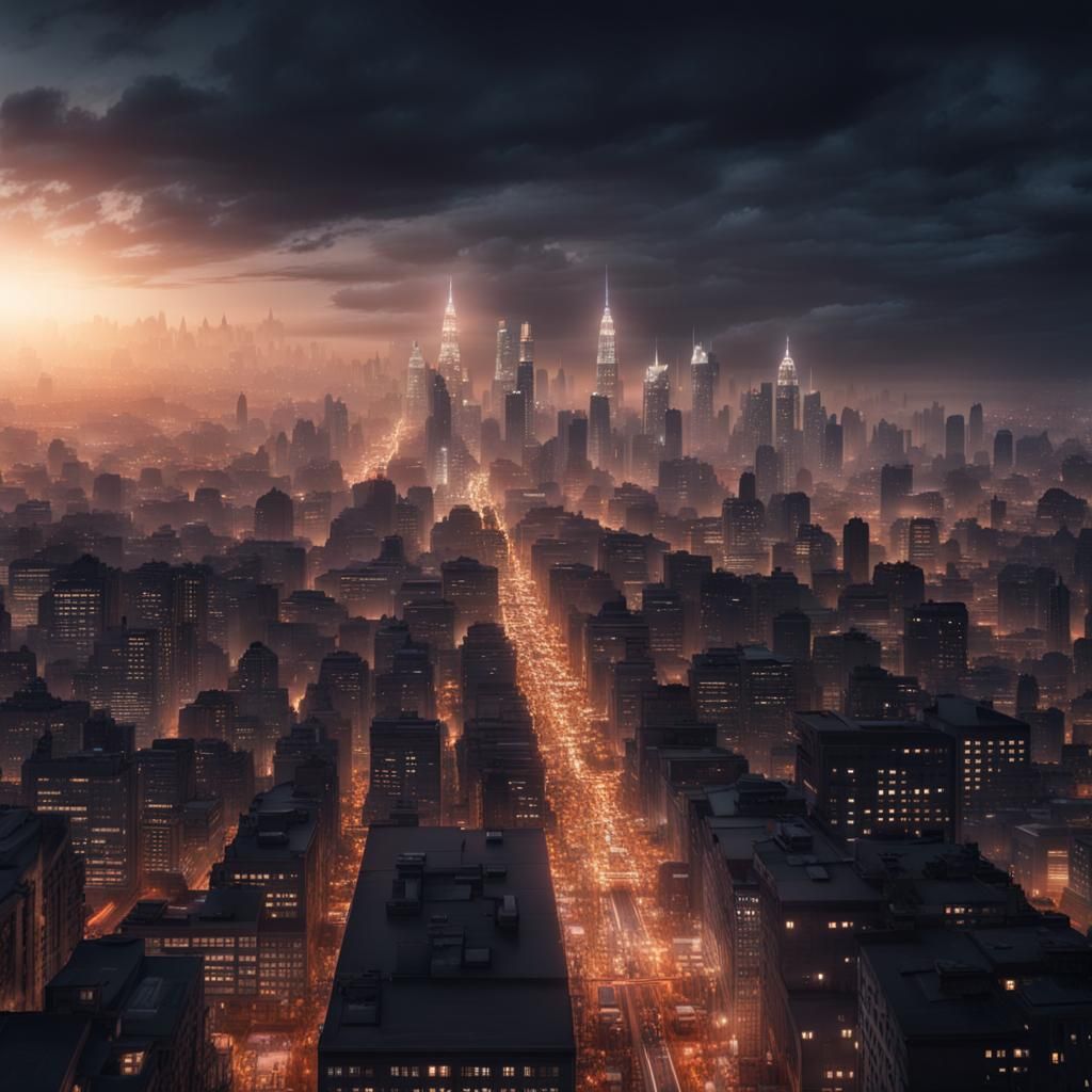 City at night - AI Generated Artwork - NightCafe Creator