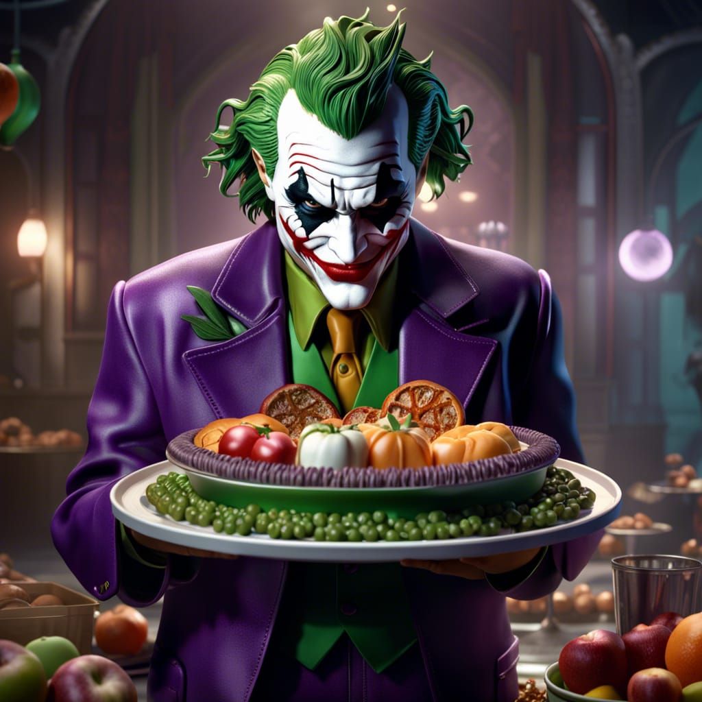 The Joker with food - AI Generated Artwork - NightCafe Creator