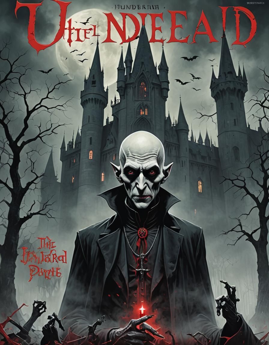 gothic vampire magazine cover page with writing in creepy font that ...
