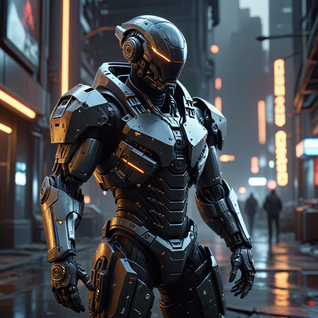 dark fantasy futuristic gunman - Cyberpunk Dark Fantasy Gunm...