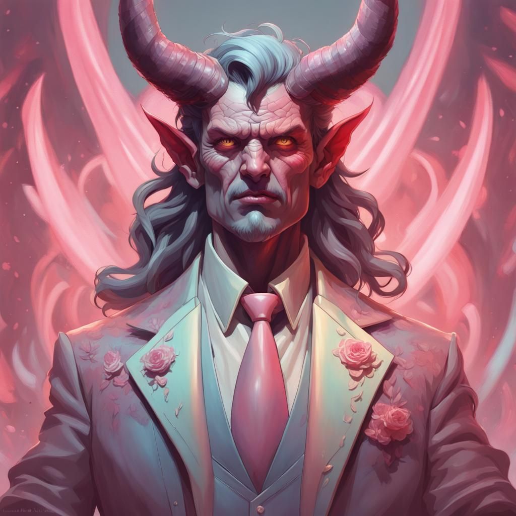 satan in a pastel suit - AI Generated Artwork - NightCafe Creator