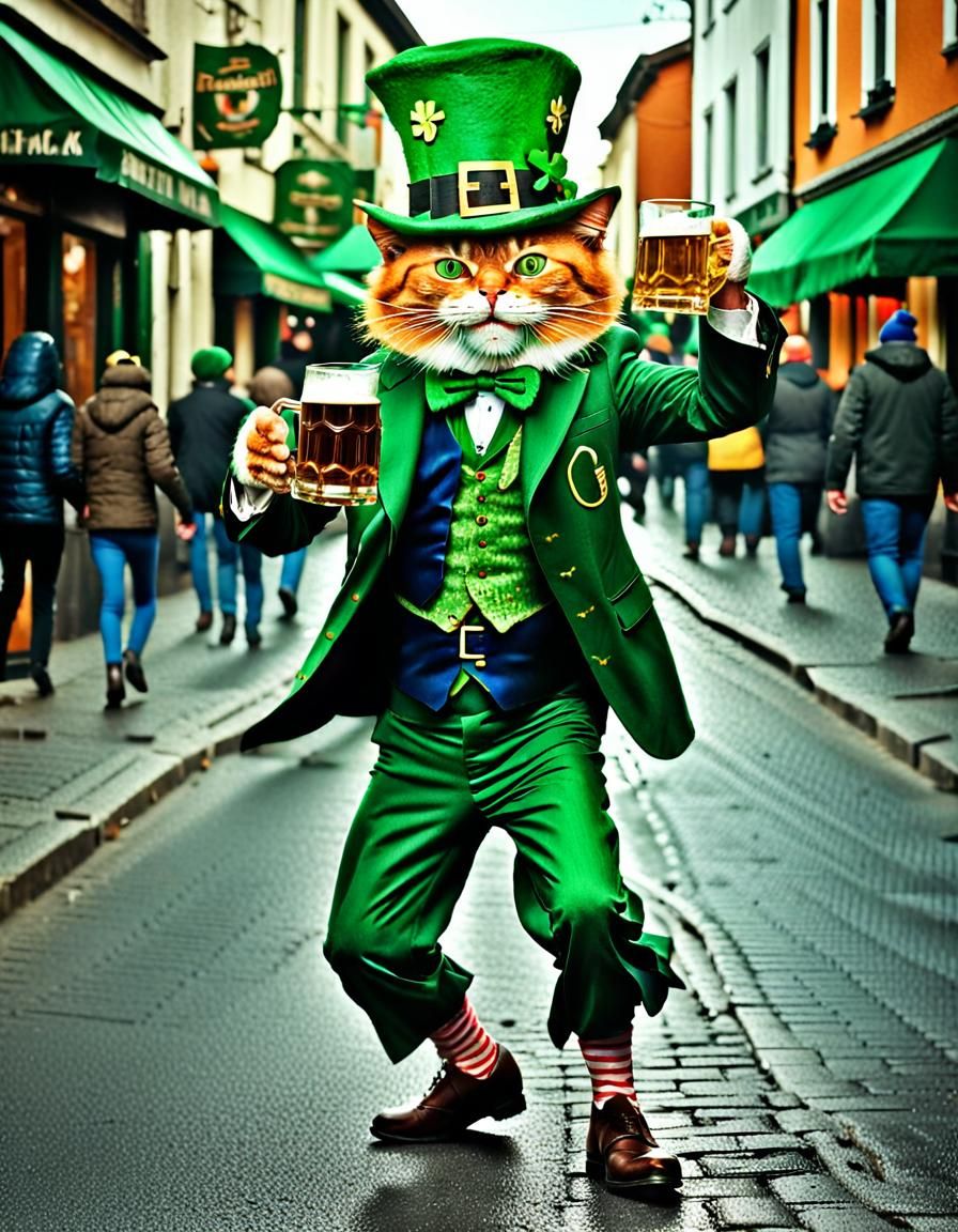 Pat Cat Celebrating (v2) - AI Generated Artwork - NightCafe Creator