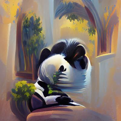 Portrait of a contemplative panda - AI Generated Artwork - NightCafe ...