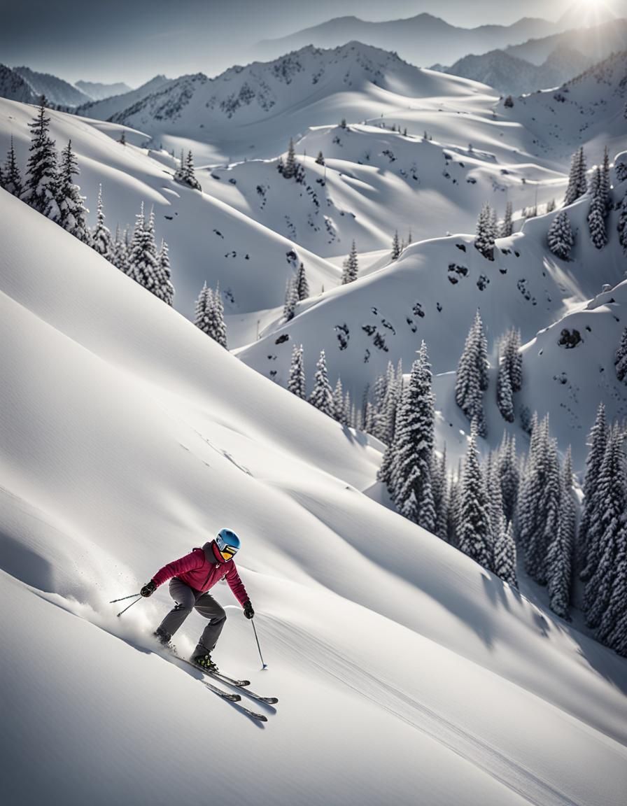 Skiing - AI Generated Artwork - NightCafe Creator