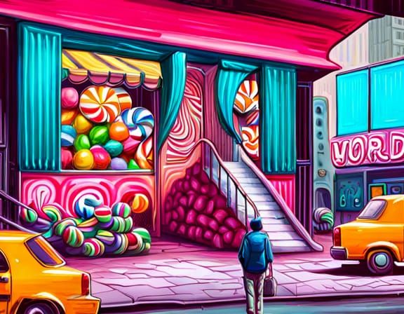 Candy shop - AI Generated Artwork - NightCafe Creator