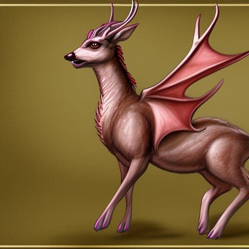 Deer/Dragon hybrid creature concept art - AI Generated Artwork ...
