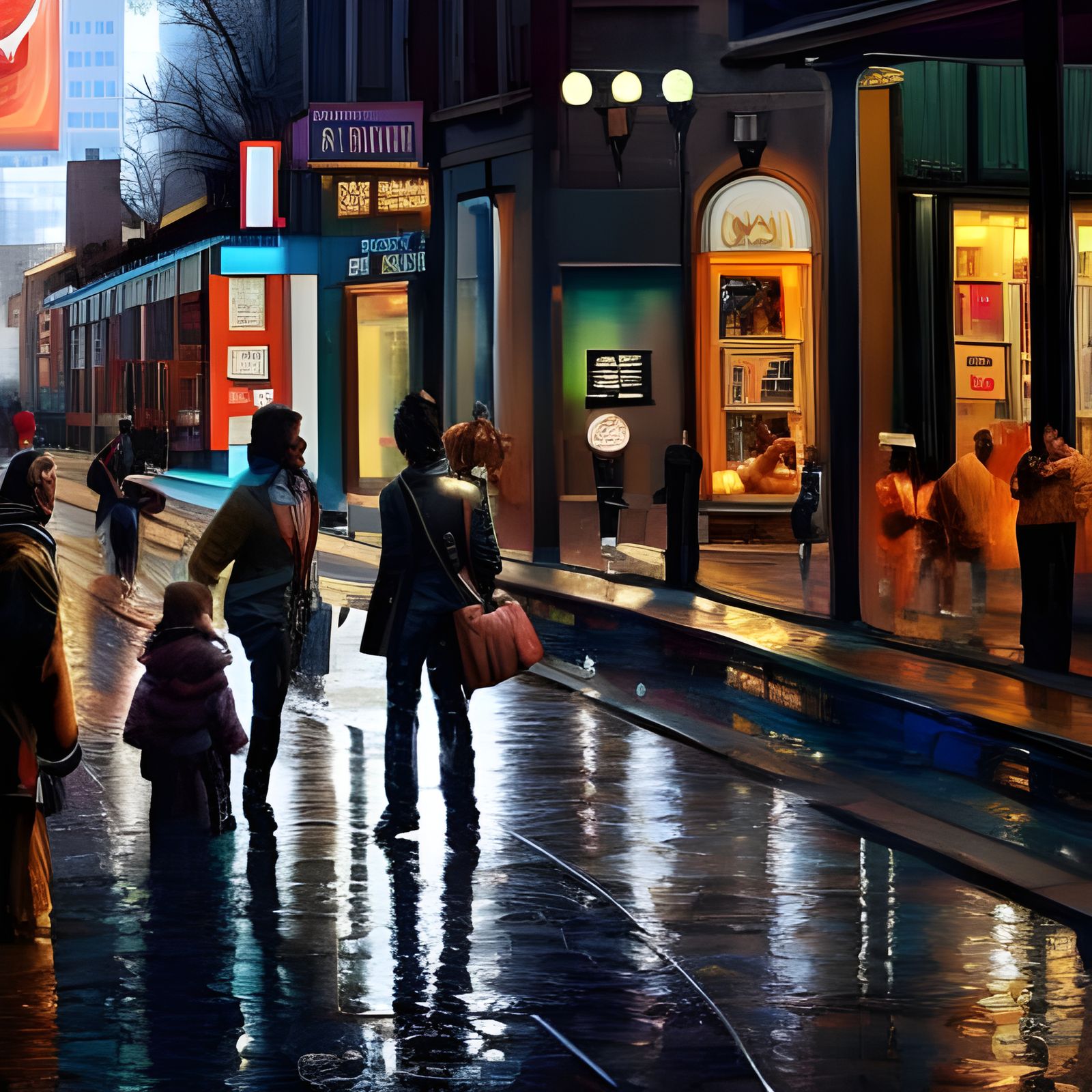 intricately detailed incredibly urban everyday life on the streets ...