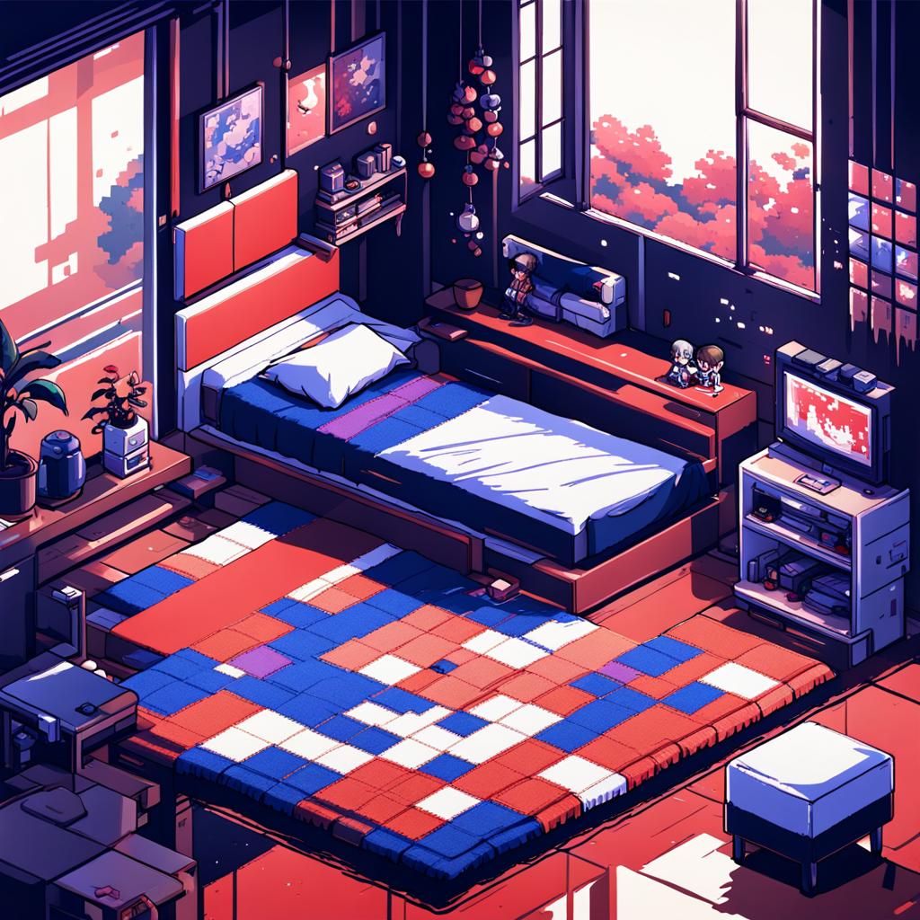 8 bit pixel bedroom - Jello - AI Generated Artwork - NightCafe Creator