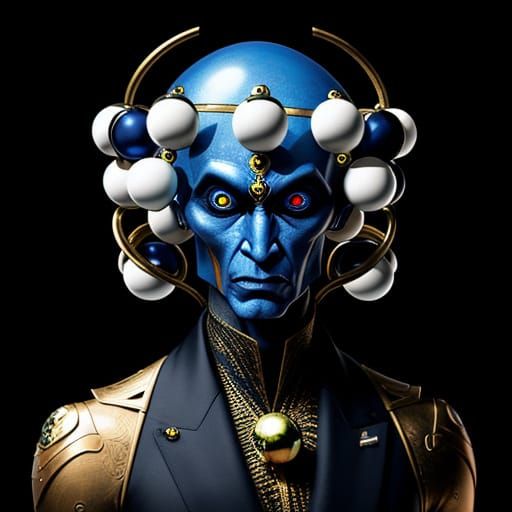 Enigmatic Humanoid with Mystical Orbs for Eyes - AI Art