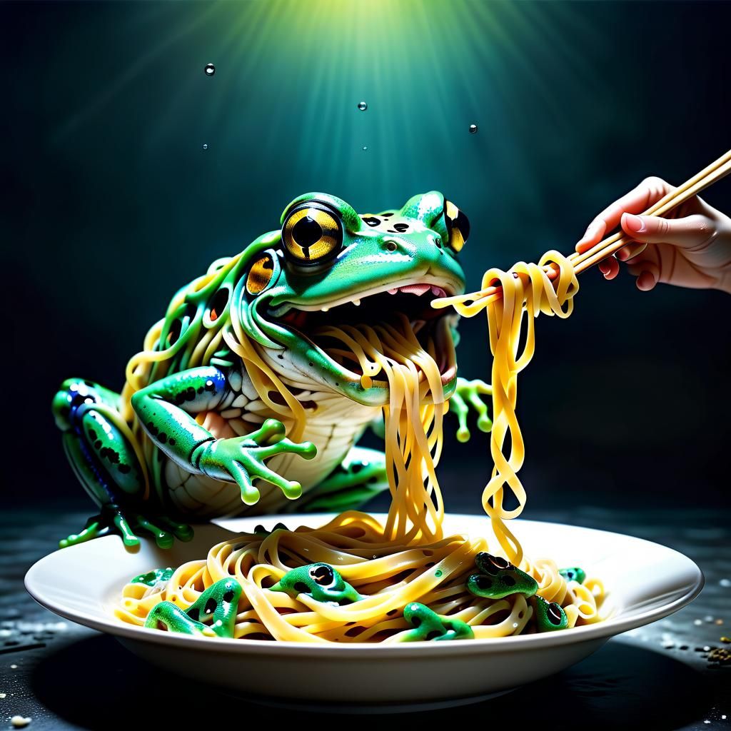 Frog Approved Pasta Dish - AI Generated Artwork - NightCafe Creator