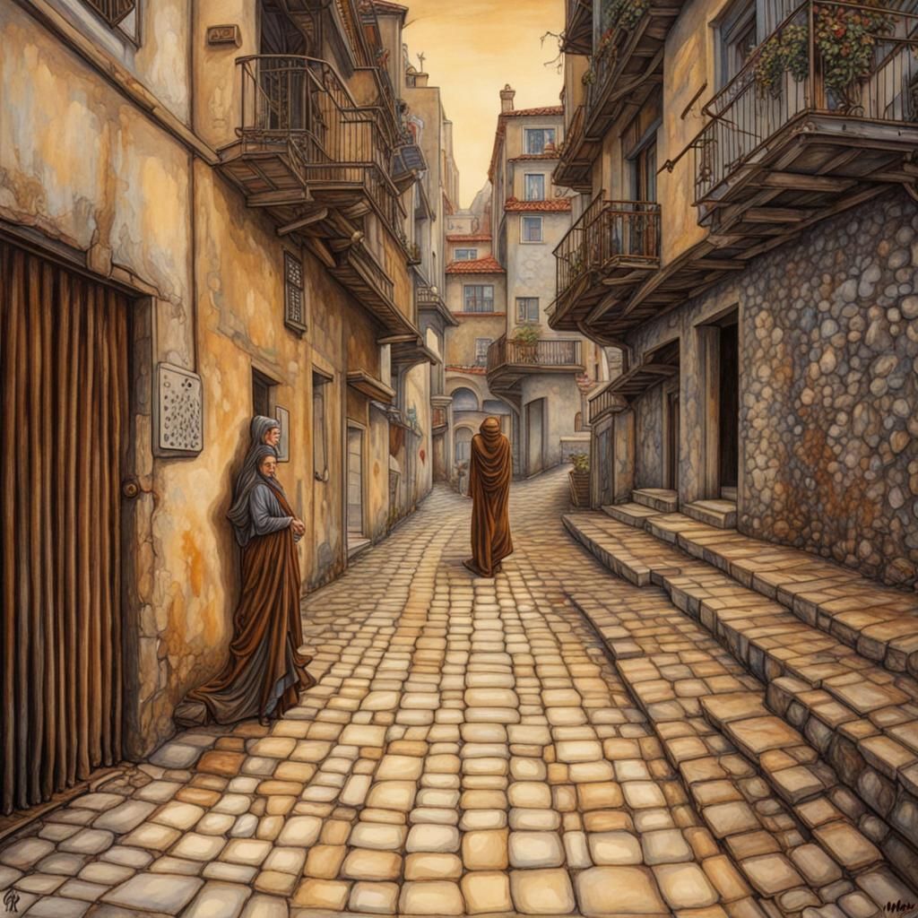 representations of unconventional paths style painting by milo manara ...