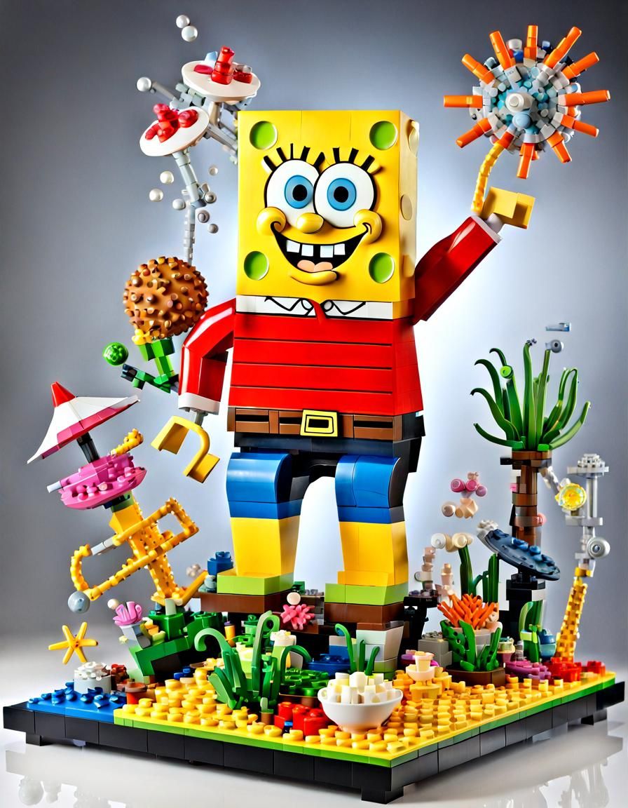 Lego Spongebob Statue - AI Generated Artwork - NightCafe Creator