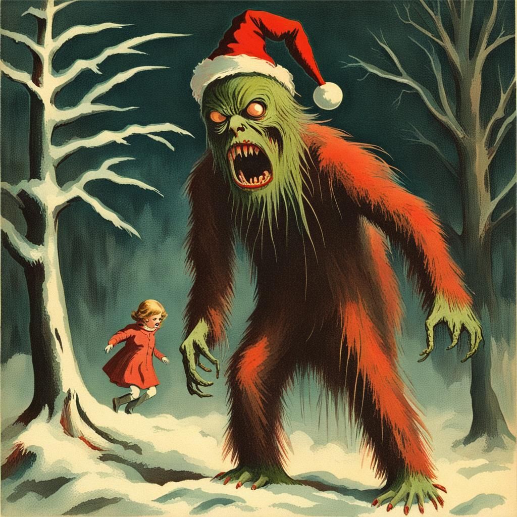monster Christmas postcard - AI Generated Artwork - NightCafe Creator