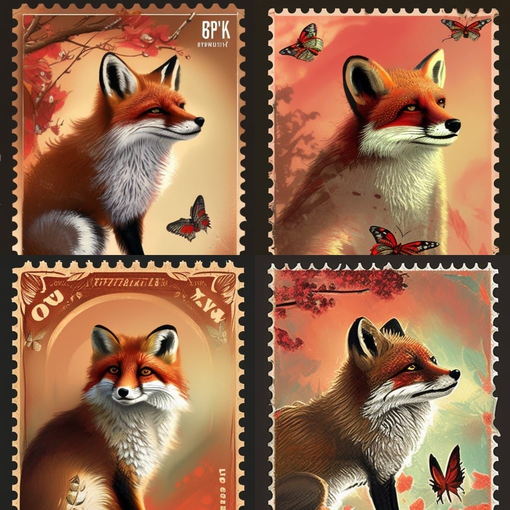 Butterfox postage 🦋🦊 ️ - AI Generated Artwork - NightCafe Creator