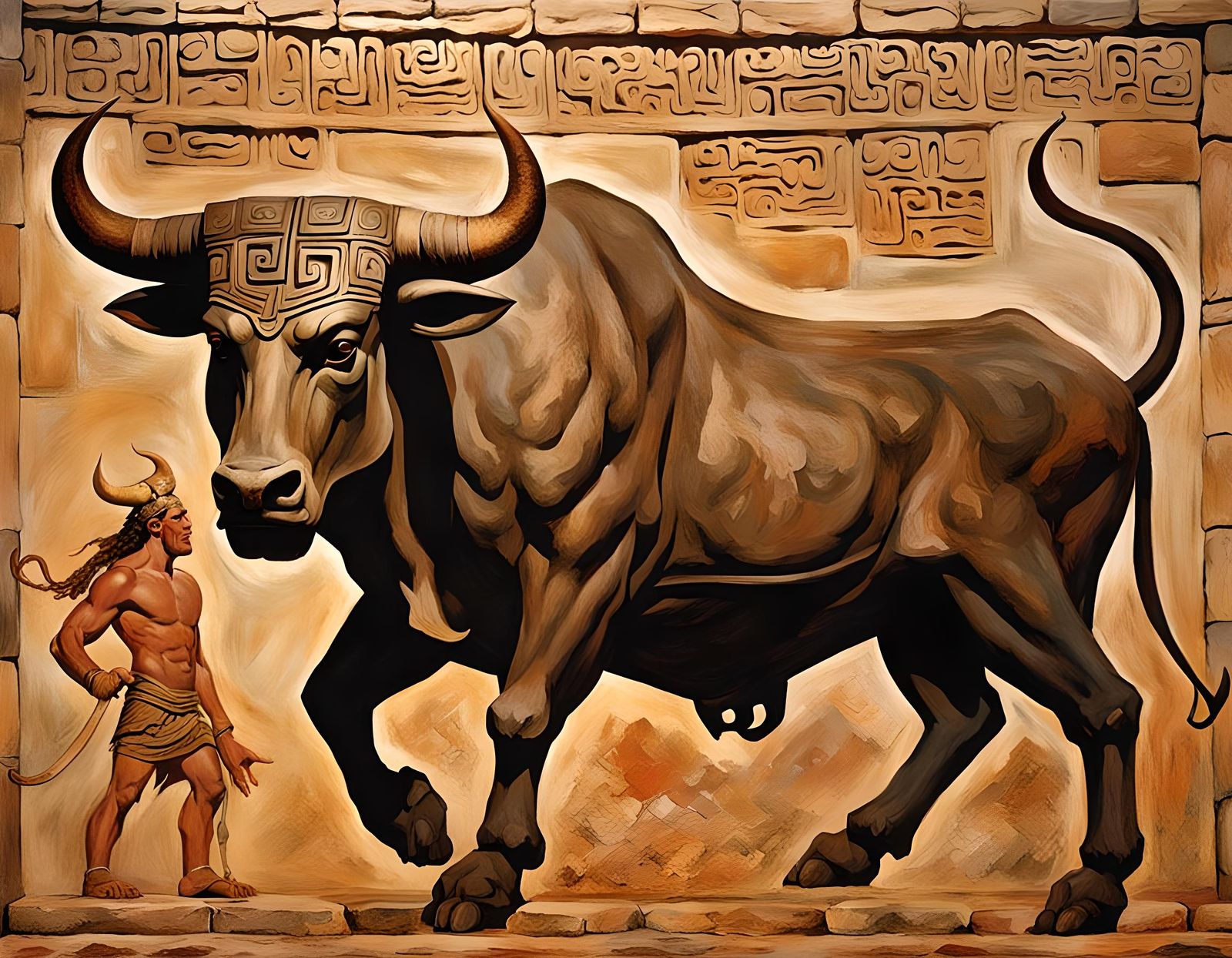 In Greek myth, the Minotaur was a monster with the head of a bull and ...