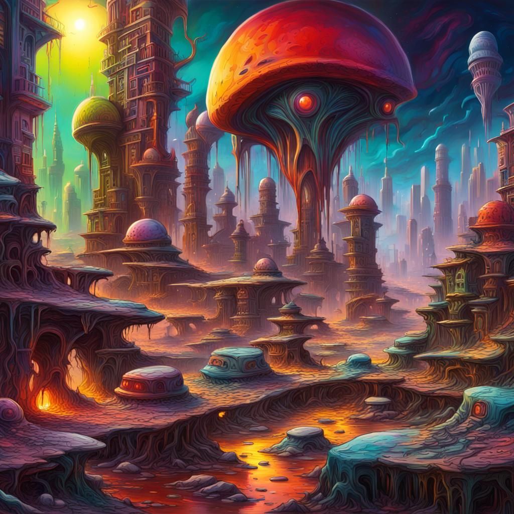 Alien city - AI Generated Artwork - NightCafe Creator