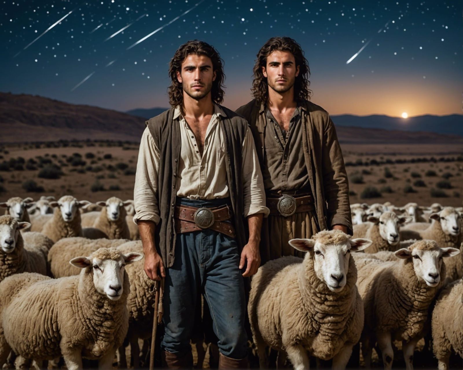 Handsome twins work as shepherds - AI Generated Artwork - NightCafe Creator