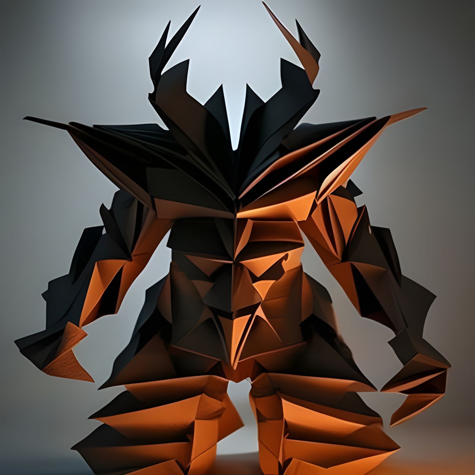 Origami Demon Sculpture: Hal Shabar - AI Generated Artwork - NightCafe ...